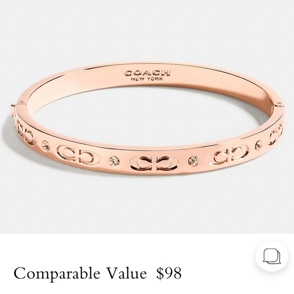 Coach | Accessories | New Signature Hinged Bangle In Rosegold | Poshmark